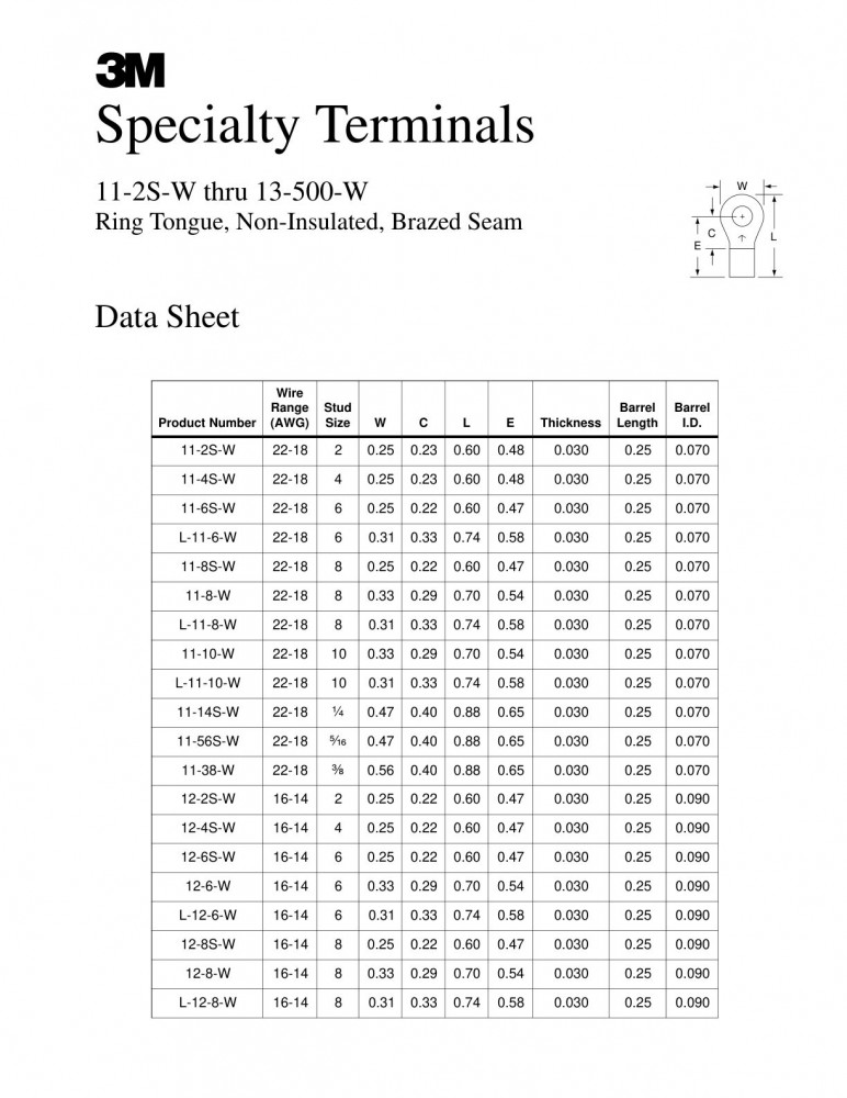 3M 11-14S-W technical document page 1