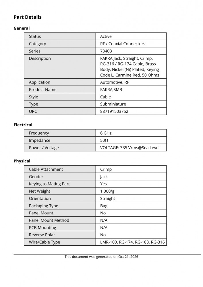 Product document image 2 for MOLEX 734036291