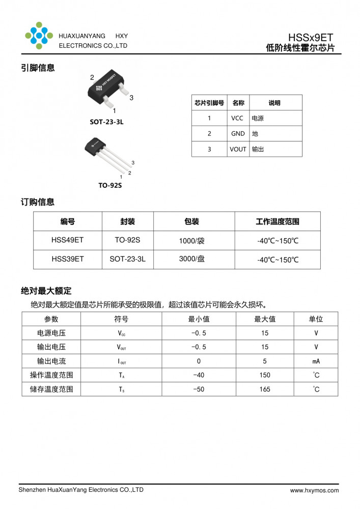 HSS39ET datasheet page 2