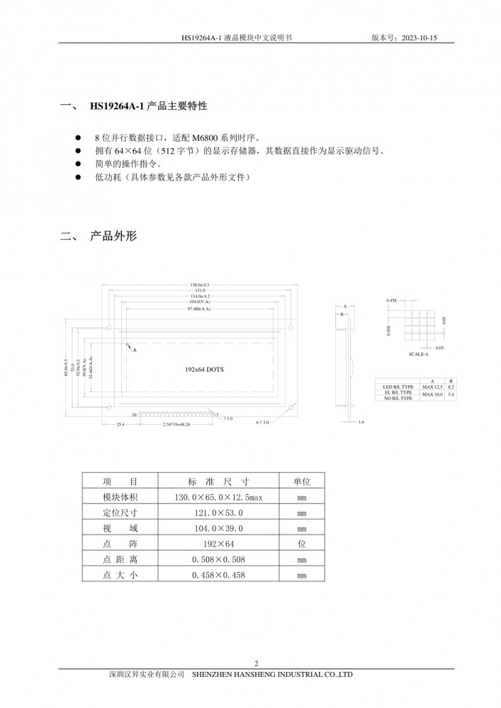 HS19264A-1 datasheet page 2