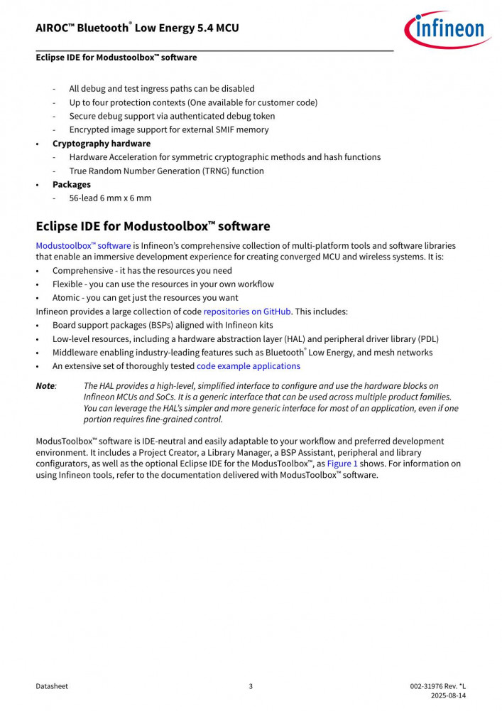 CYW20829 technical document page 3