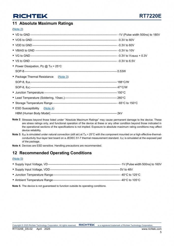 RT7220 technical document page 5