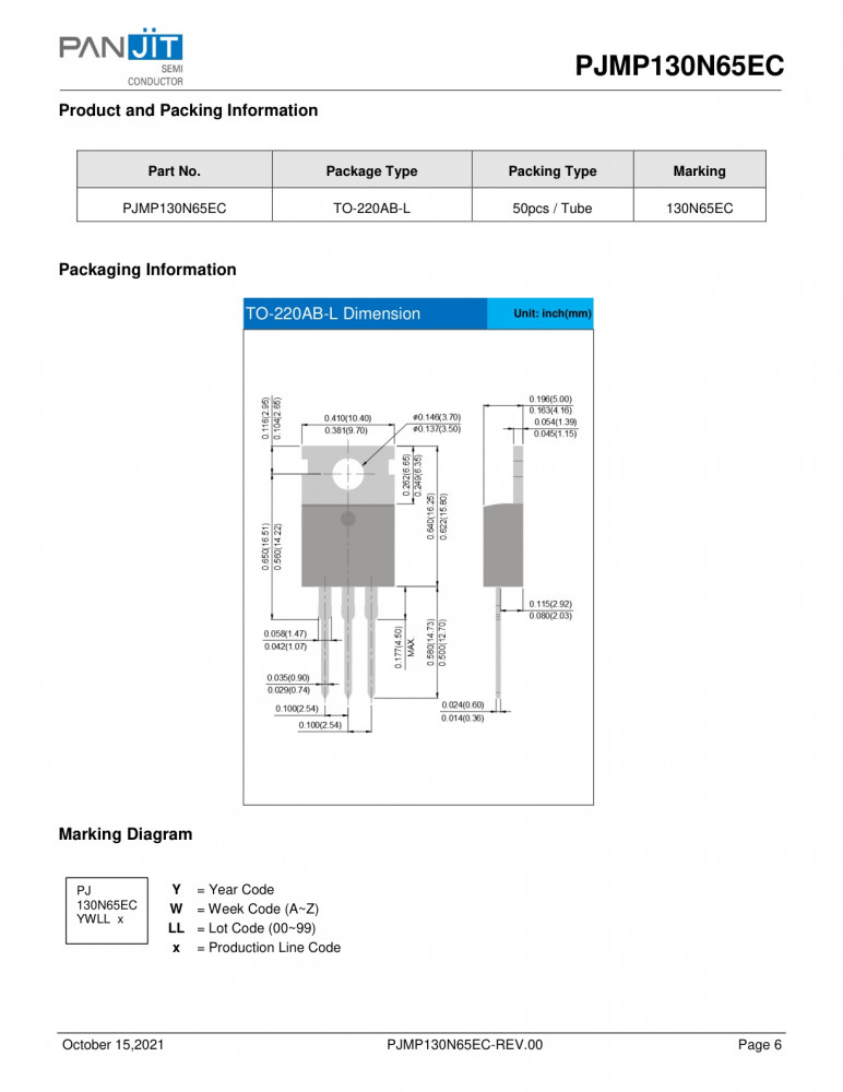 PJMP130N65EC datasheet page 6