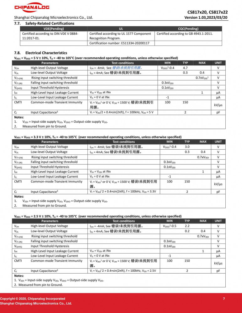 CS817x22LS datasheet page 7