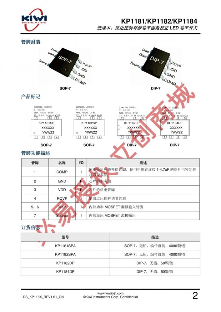 KP1182SPA datasheet page 2