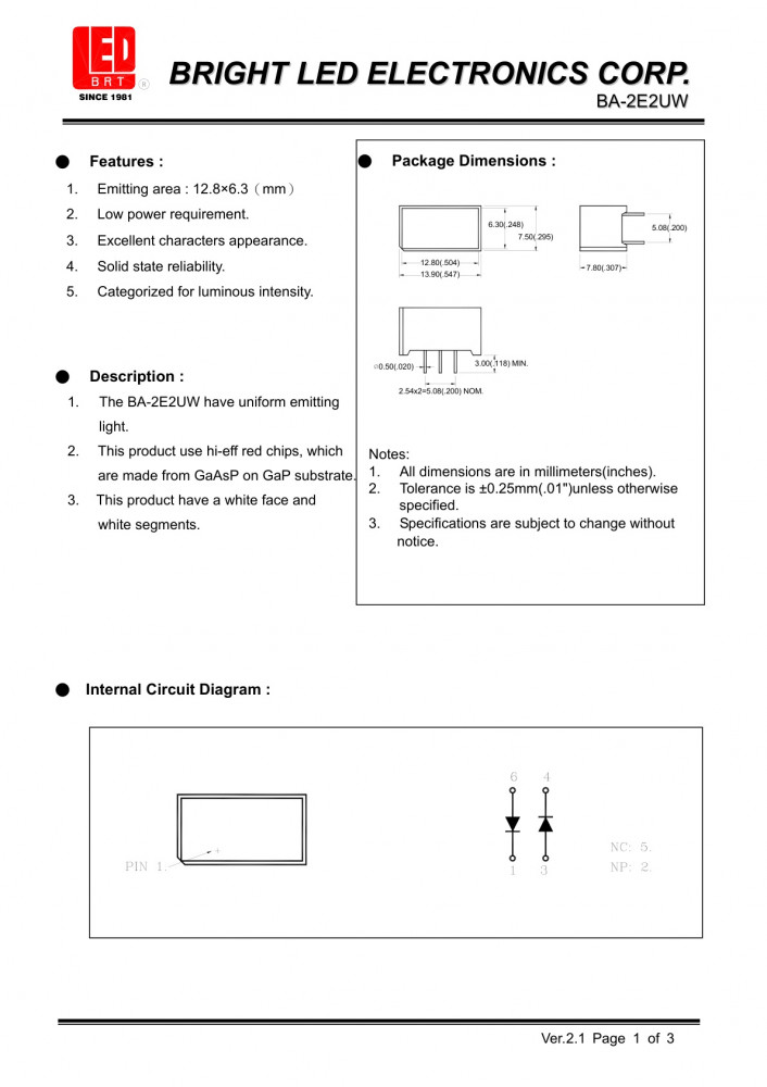BA-2E2UW technical document page 1
