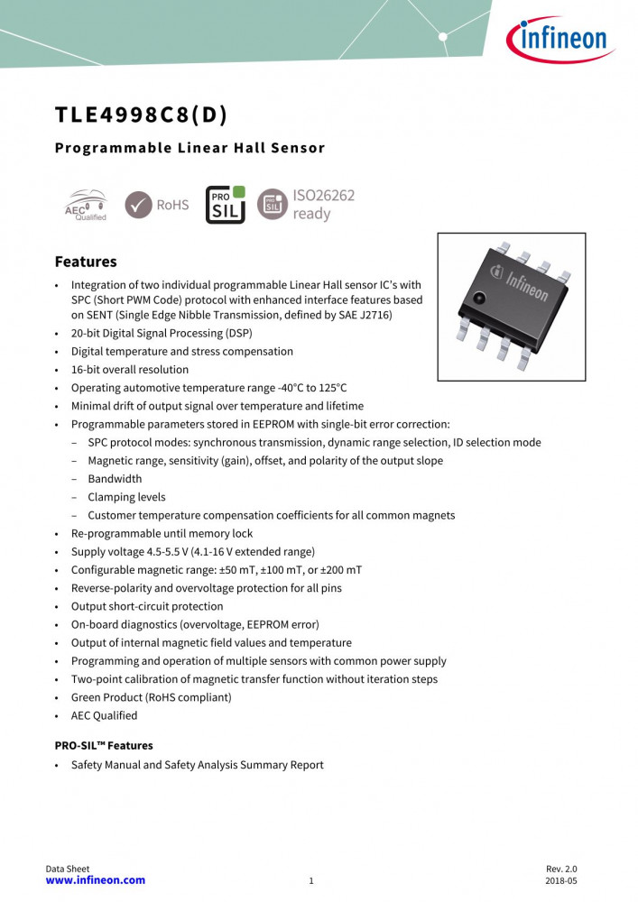 TLE4998C8 datasheet page 1