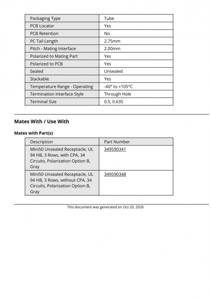 MOLEX 349617344 technical document preview, image 3
