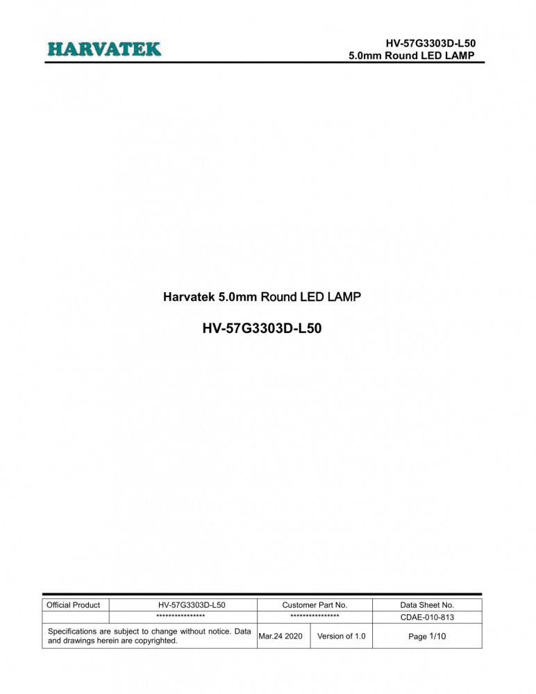 HV-57G3303D-L50 datasheet page 1