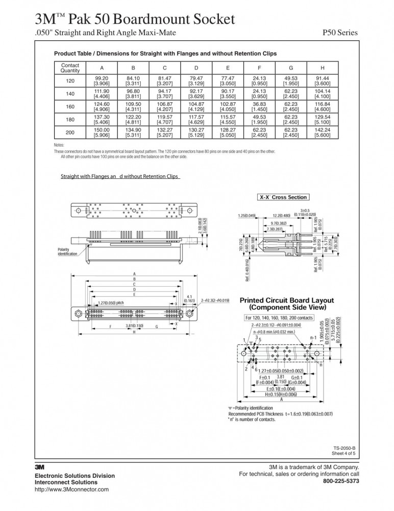 3M P50 Boardmount Socket datasheet page 4