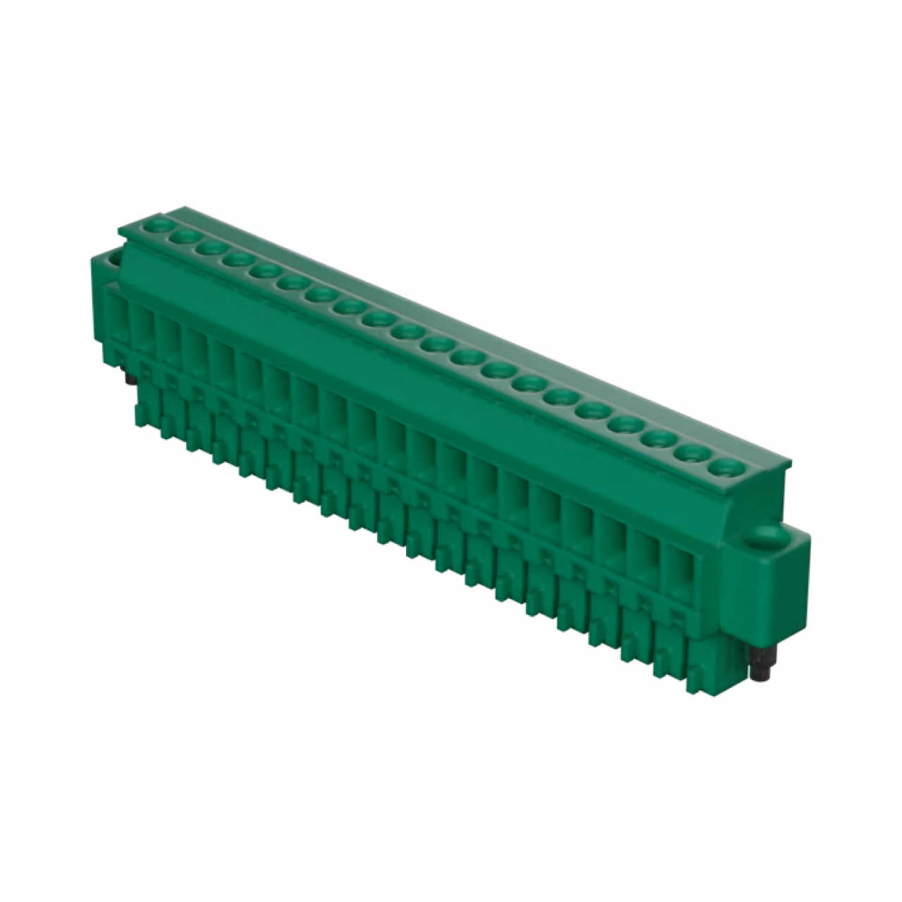 3.50mm Pitch Eurostyle Vertical Plug, with Retention Screws, Front Wire Entry, Green Housing, 20 Circuits for sale
