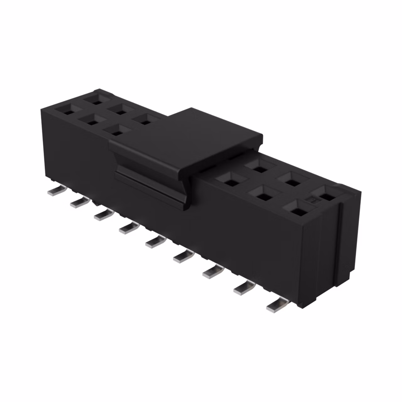 Milli-Grid Vertical Receptacle, 2.00mm Pitch, Dual Row, Surface Mount, Top/Bottom Entry, with Press-fit Plastic Pegs, Tape and Reel, 0.75µm Gold (Au) Plating, 18 Circuits for sale