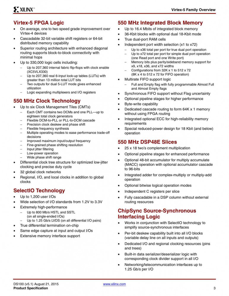 Virtex-5 document page 3