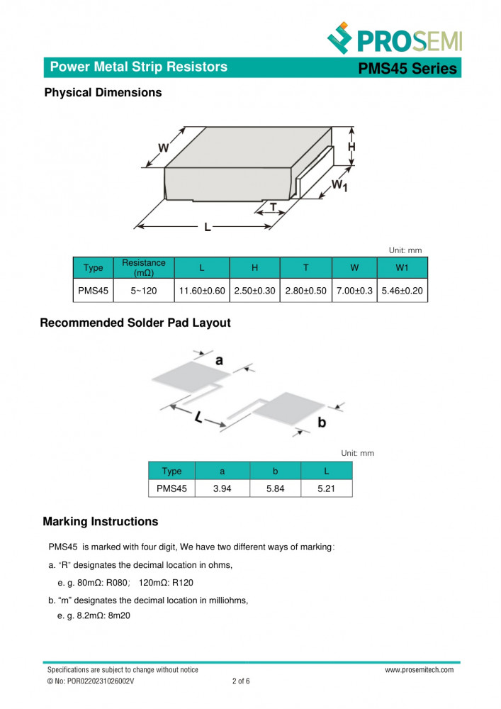 PMS45 datasheet page 2