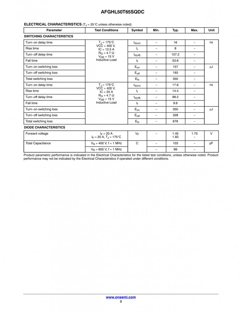 AFGHL75T65SQD technical document page 3