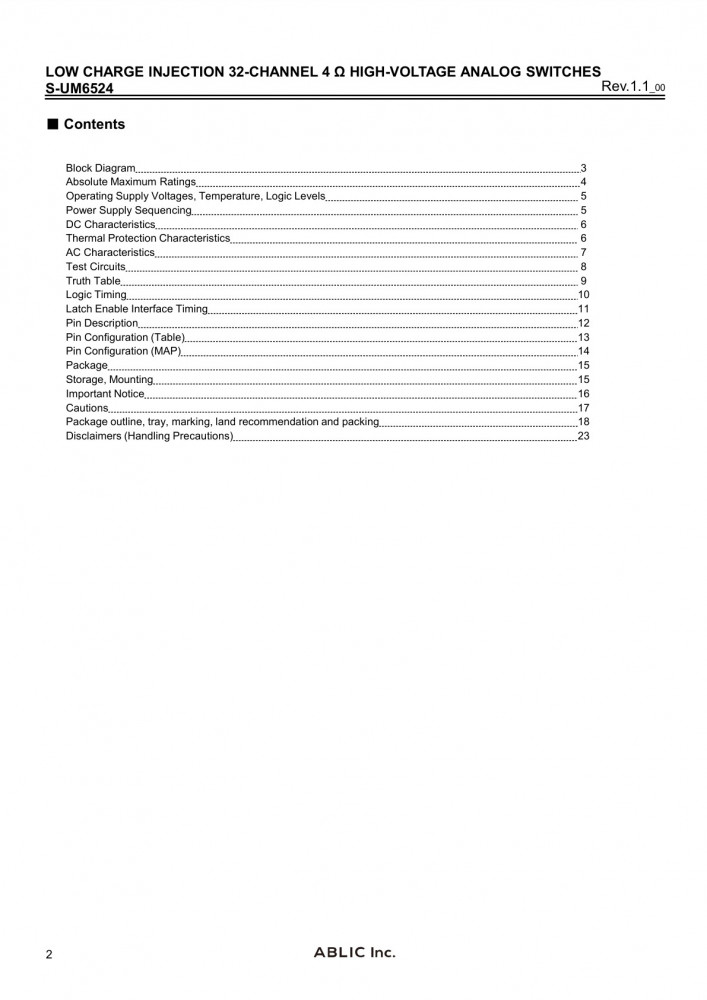 S-UM6524 datasheet preview, page 2