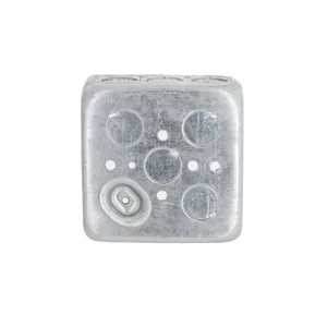 4 in. Square Box, Drawn, 1-1/2 in. Deep with Sixteen 1/2 in. KO's, Raised Ground for sale