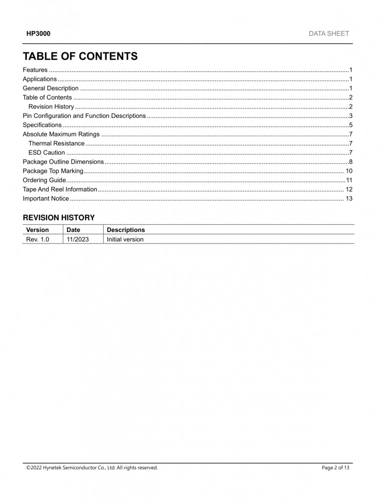 HP3000 datasheet page 2