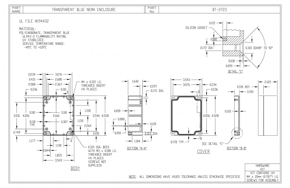 BT-2723 product technical drawing