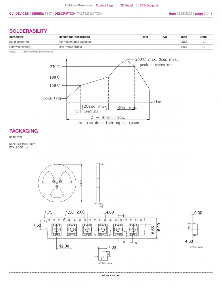 TS07-667-37-BK-260-SMT-TR datasheet page 3
