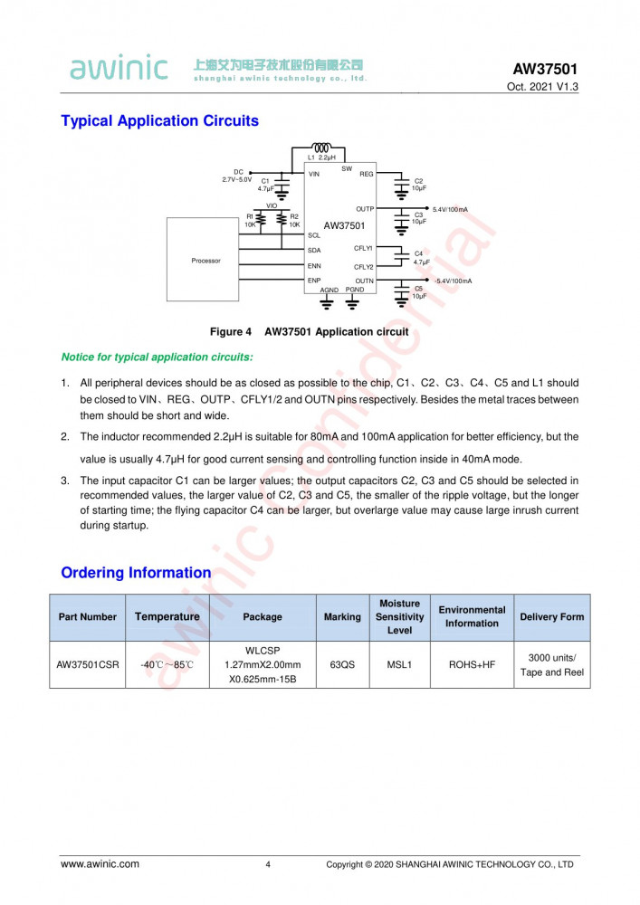 AW37501CSR datasheet page 4