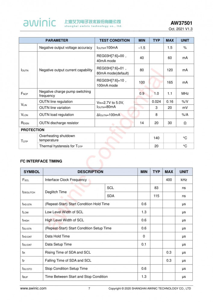 AW37501CSR datasheet page 7