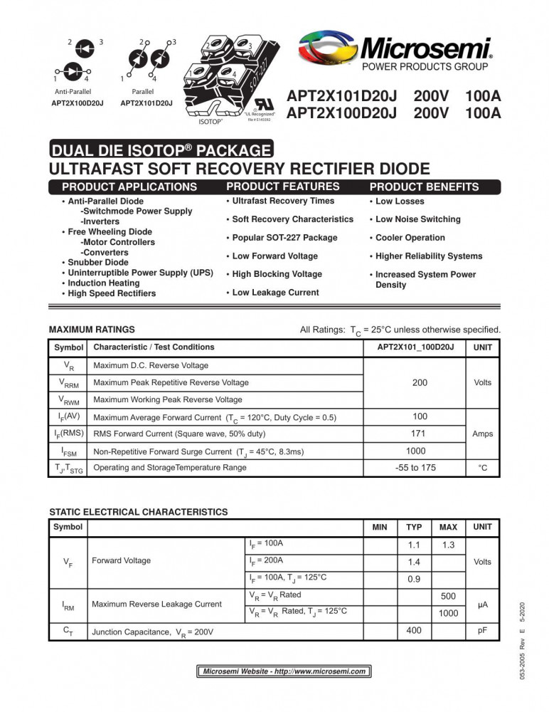 APT30D20BCTG datasheet page 1