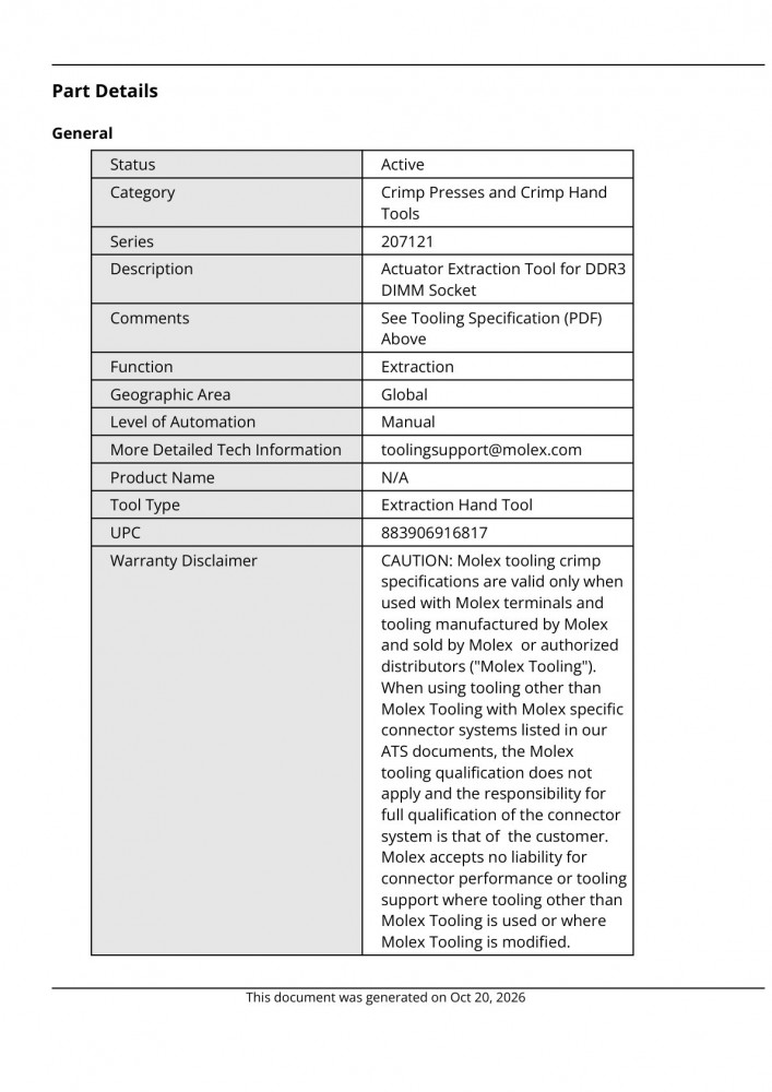 Molex 621009100 tooling specification preview, page 2