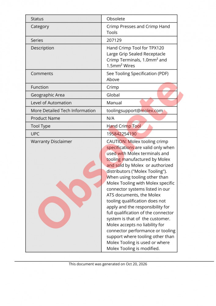 MOLEX 2133095400 tooling document preview, page 2