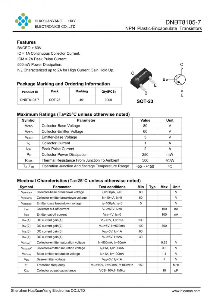 DNBT8105-7-HXY datasheet page 1