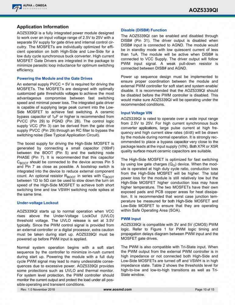 AOZ5339QI document preview, page 10