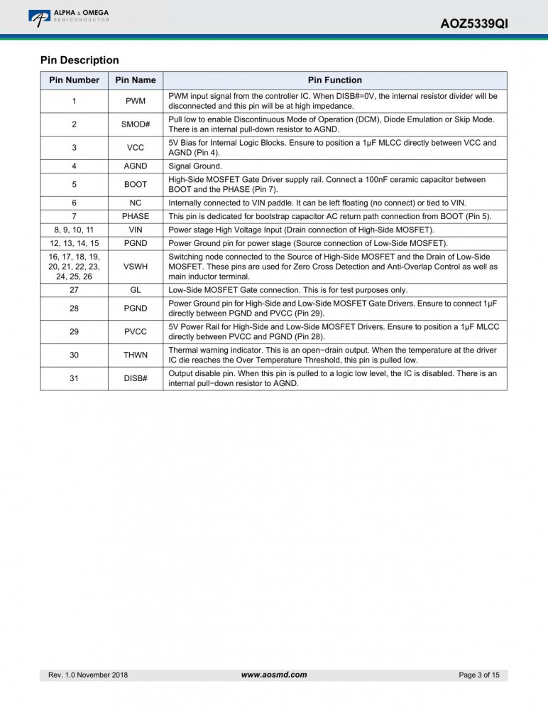 AOZ5339QI document preview, page 3