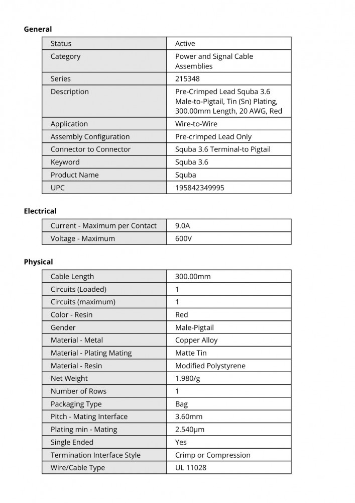 MOLEX Squba 3.6 assembly drawing, page 2