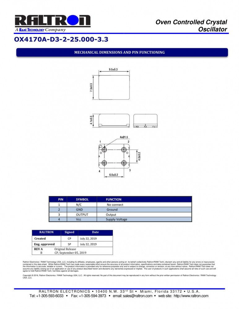 OX4170A-D3-2-25.000-3.3 datasheet page 3