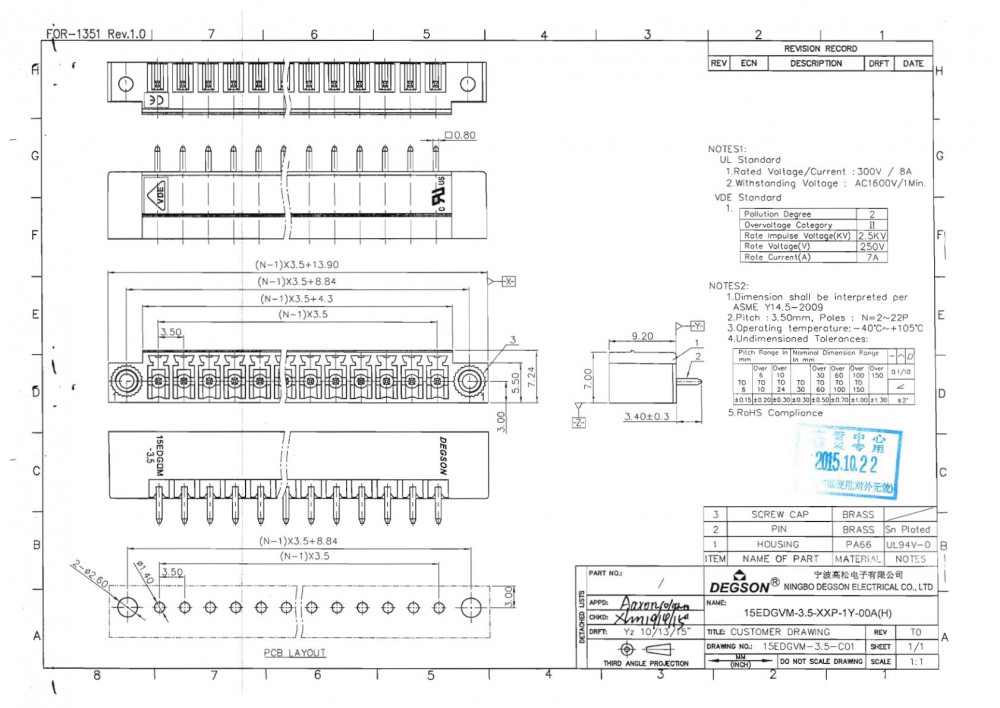 DEGSON 15EDGVM-3.5 series customer drawing preview
