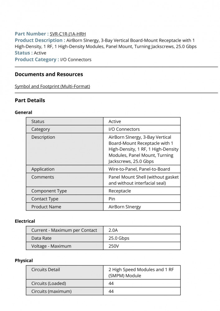 SVR-C1R-J1A-HRH technical document image, page 1