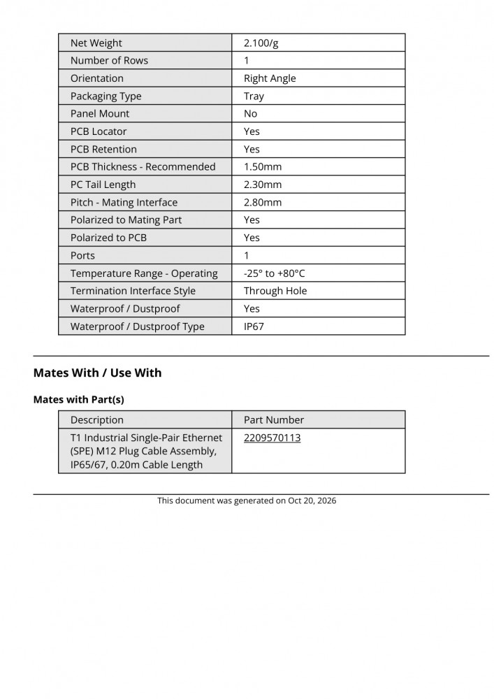 MOLEX 2209570002 technical document page 3