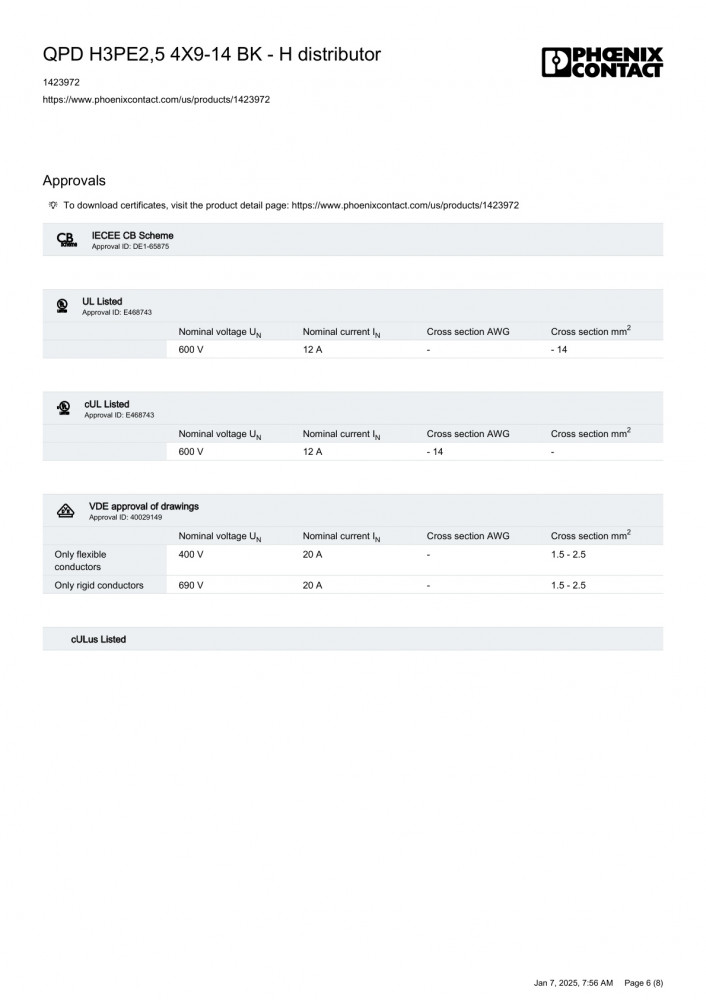 Phoenix Contact 1423972 technical document page 6