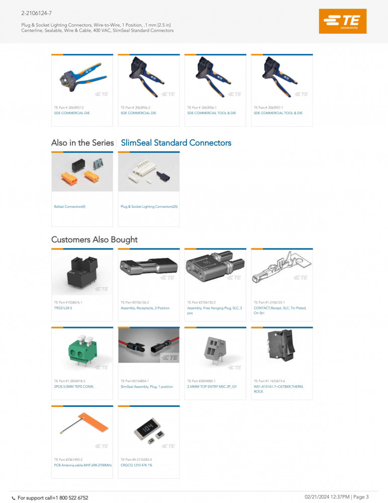 TE Connectivity 2-2106124-7 technical document page 3