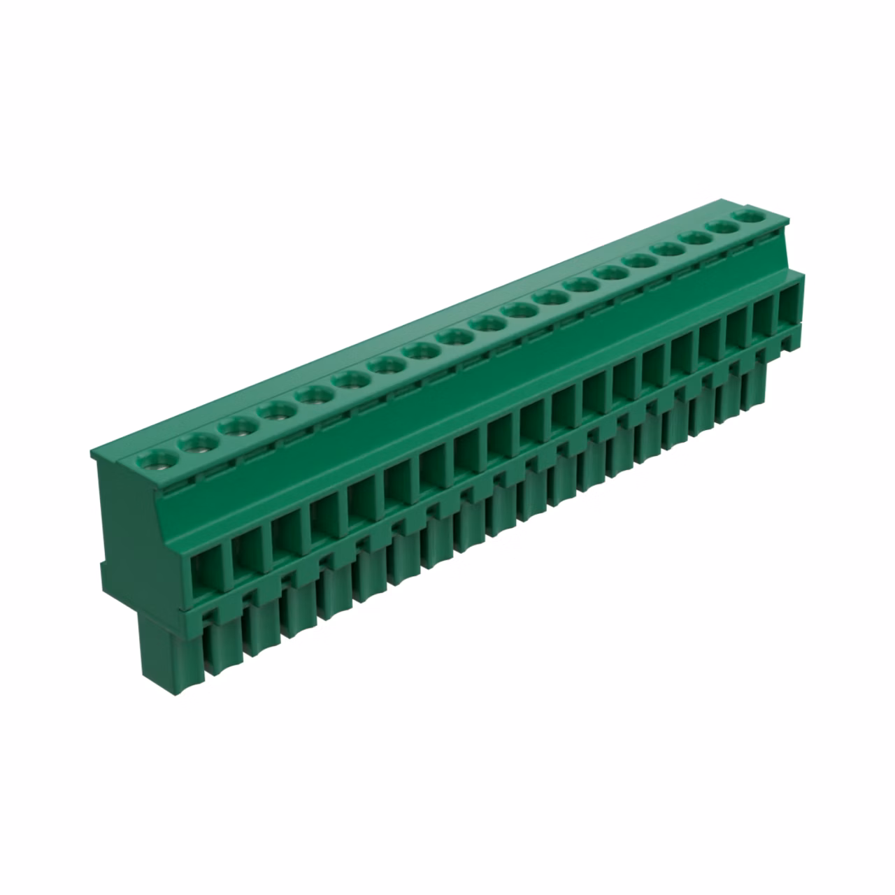 3.81mm Pitch Eurostyle Vertical Plug, with Standard Imprinting, Rear Wire Entry, Green Housing, Gold (Au) Plated, 19 Circuits for sale