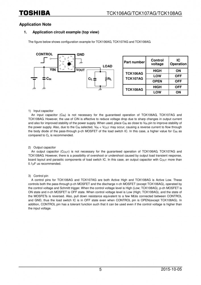 TCK107AG datasheet page 5