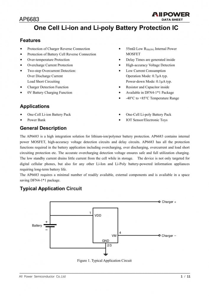 AP6683 datasheet page 1