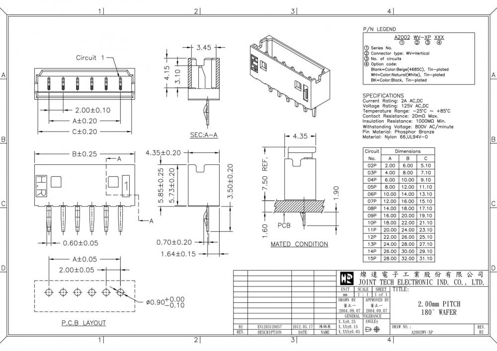 A2002WV-08P technical document preview