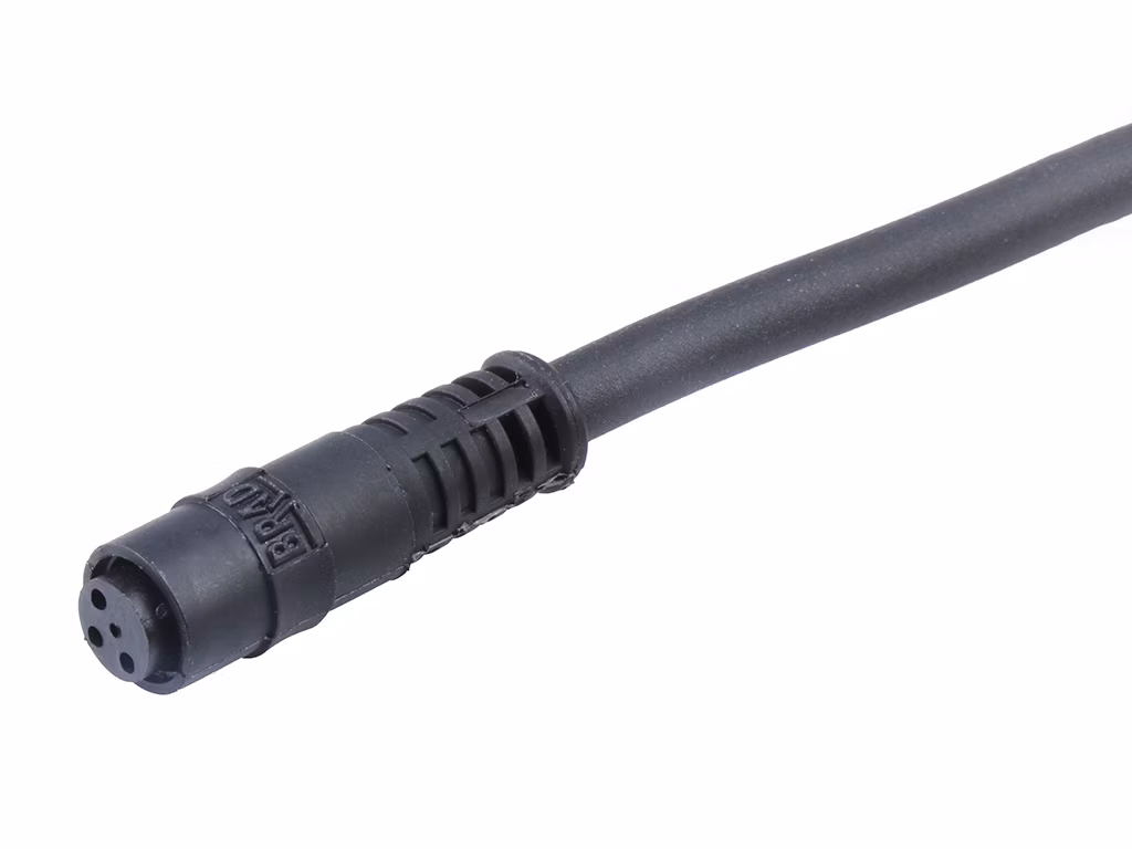 Ultra-Lock (M12) In-Line Splitter, 4 Poles, 3-Female (Straight) to 4-Male (90°), 0.34mm² TPE Cable, 0.30m Length