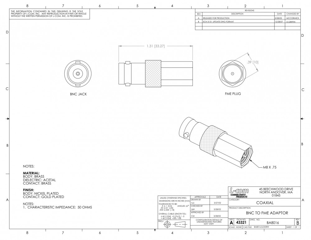 L-com BA8016 technical document preview