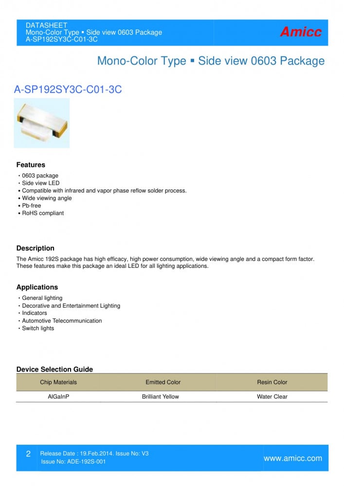 A-SP192SY3C-C01-3C datasheet page 2