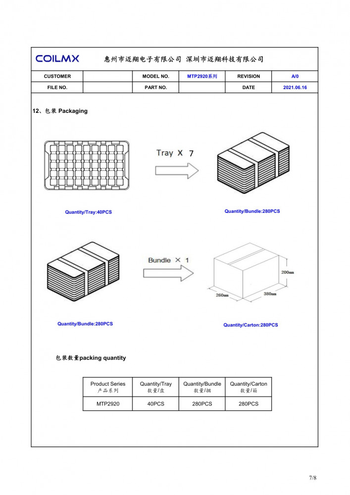 COILMX MTP2920 approval specification page 7