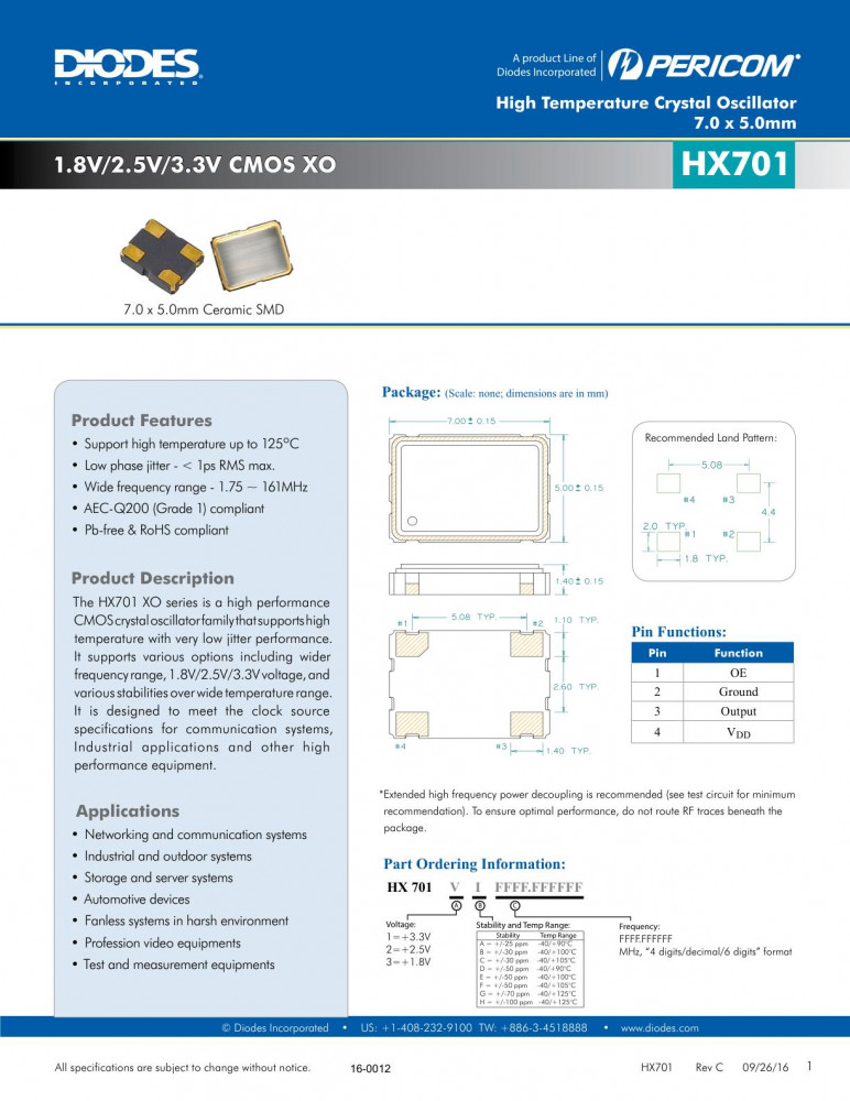 HX701 XO series document page 1