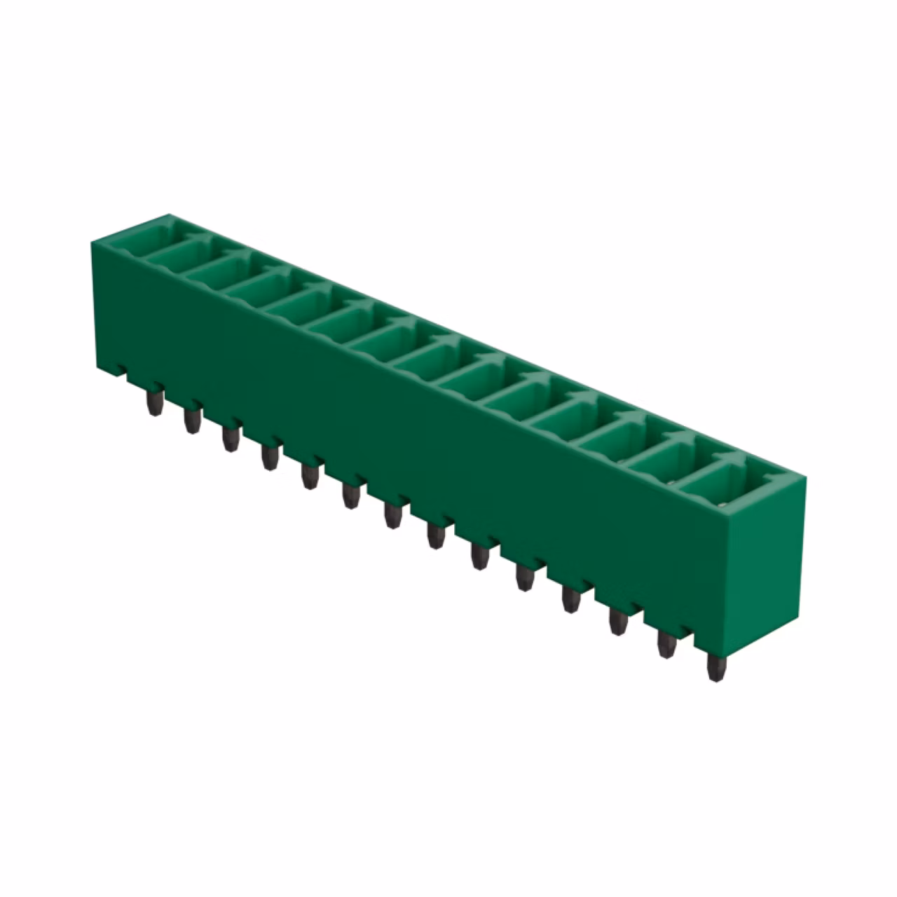 3.81mm Pitch Eurostyle Vertical PCB Header, Green Housing, 14 Circuits for sale
