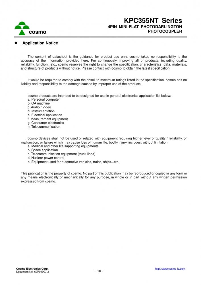 KPC355NT0ETLD datasheet page 10